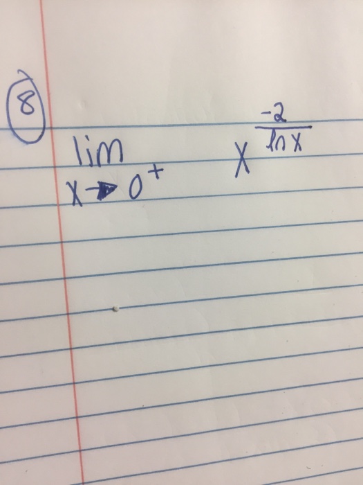 Solved lim_x rightarrow 0^+ x^-2/ln x | Chegg.com