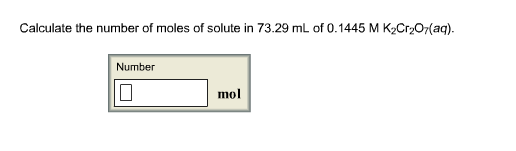 Solved Calculate The Number Of Moles Of Solute In 73 29 Ml
