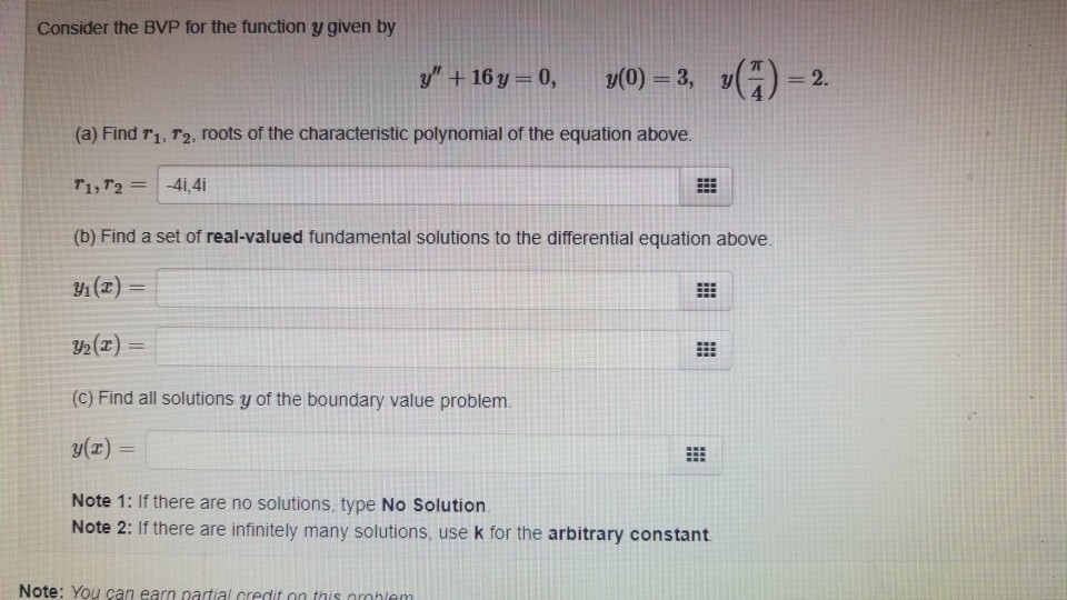 Solved Consider the BVP for the function y given by " | Chegg.com