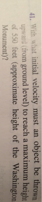 Solved With what initial velocity must an object be thrown | Chegg.com