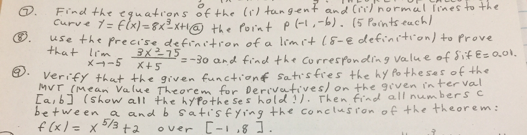 Solved Find the equation of the (i) tangent and (ii) normal | Chegg.com