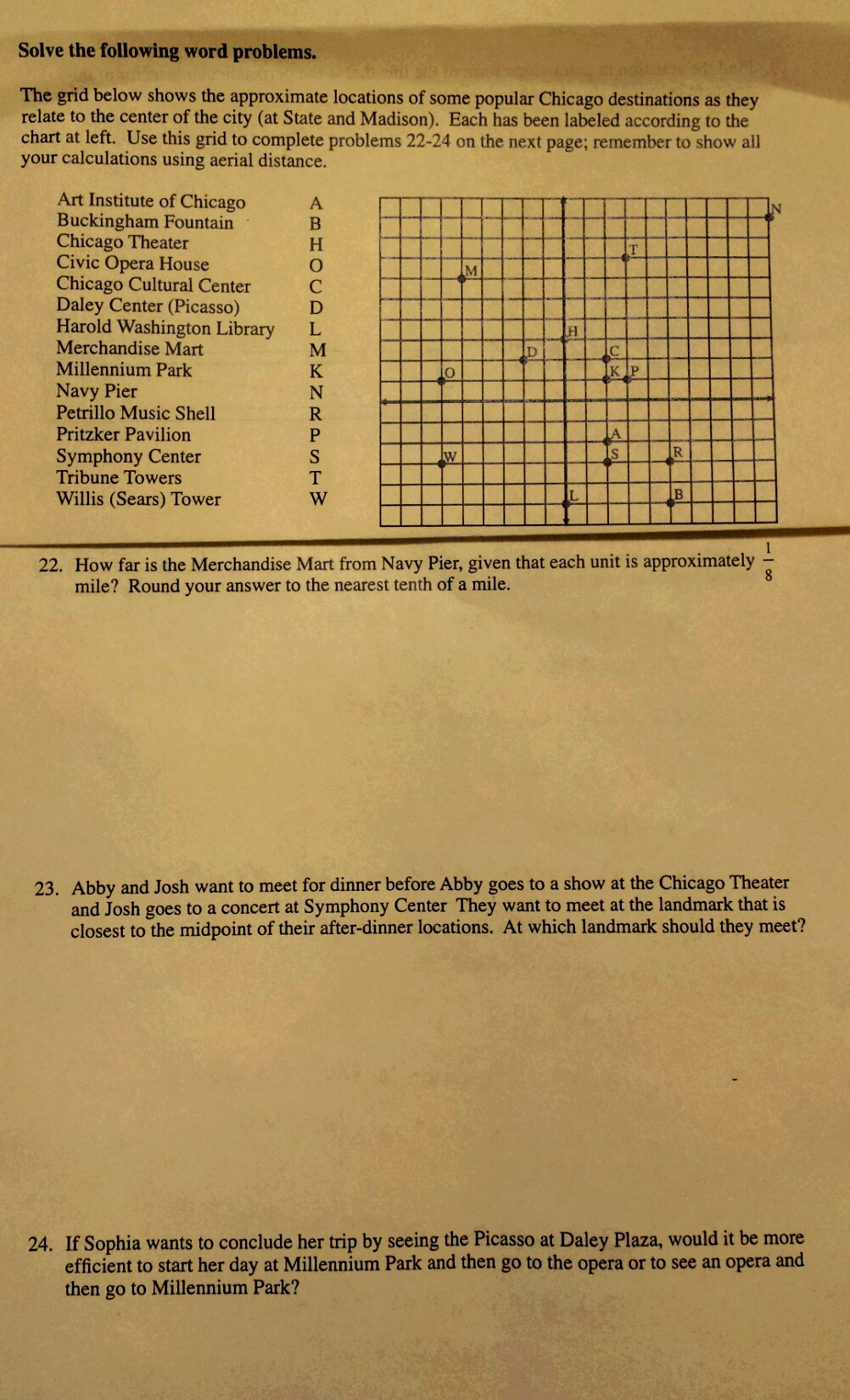 Solved Solve the following word problems. The grid below | Chegg.com