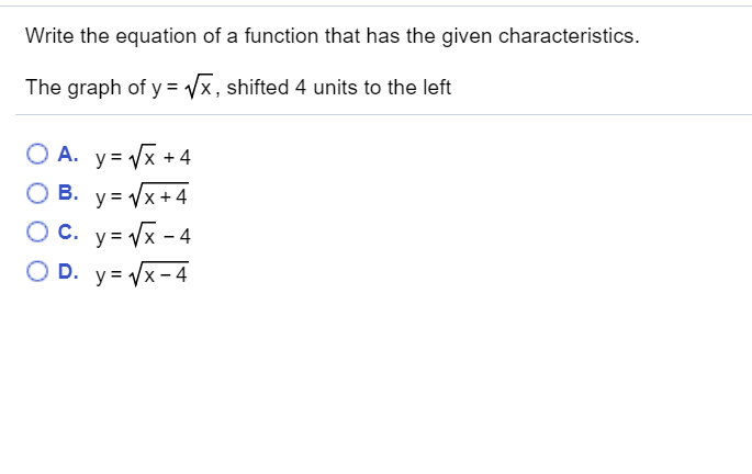 Solved Match The Graph To The Function Listed Whose Graph
