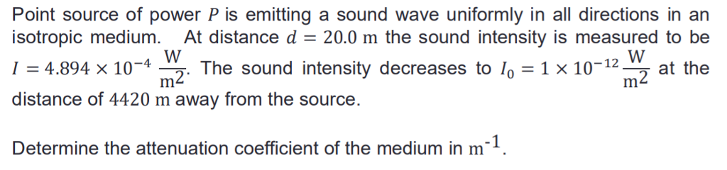 Solved Point source of power P is emitting a sound wave | Chegg.com