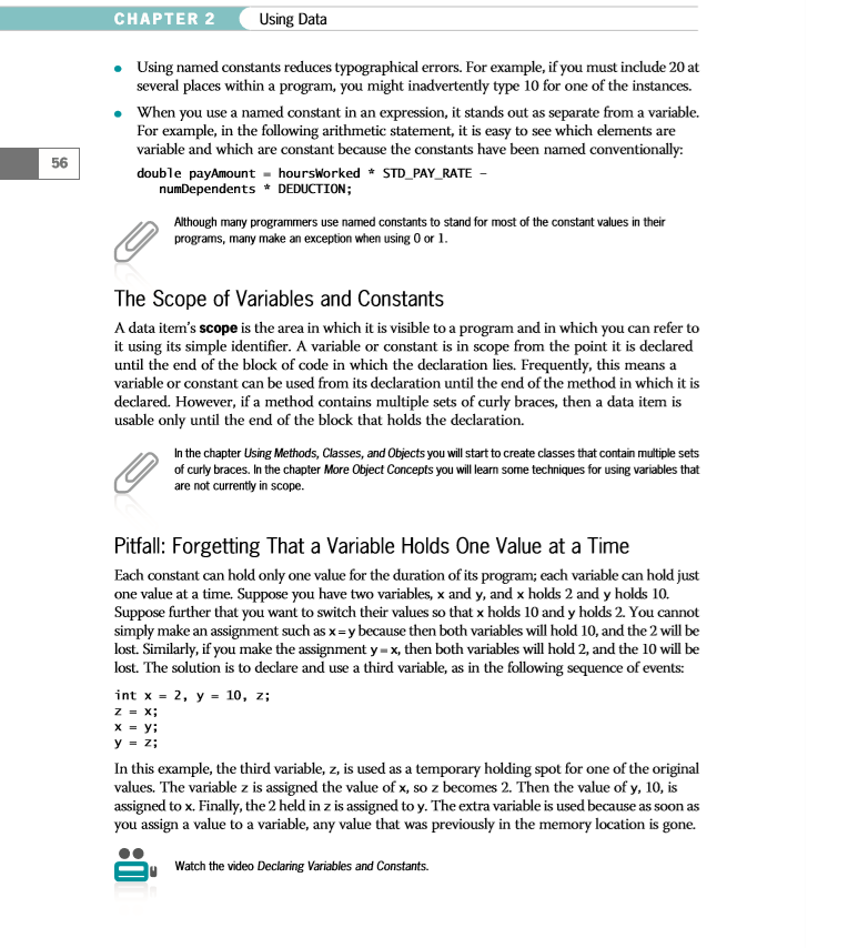 Solved CHAPTER2 Using Data in which values are used with | Chegg.com