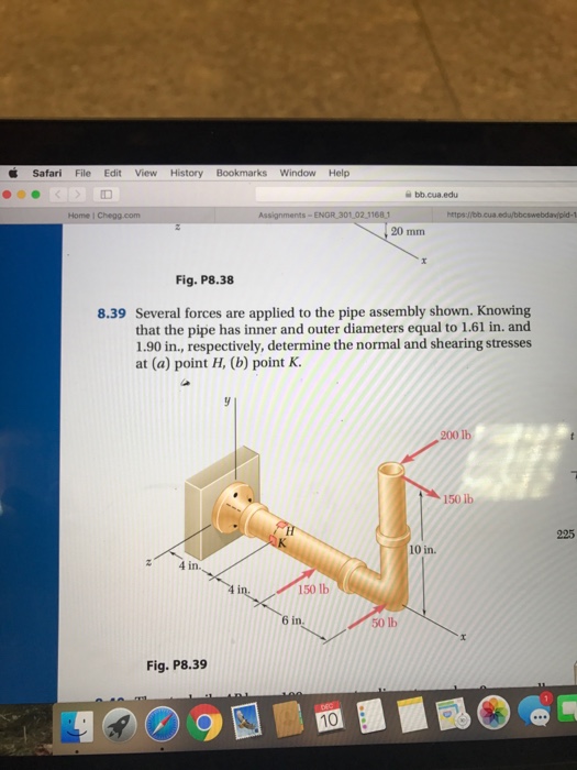 Solved Several forces are applied to the pipe assembly | Chegg.com
