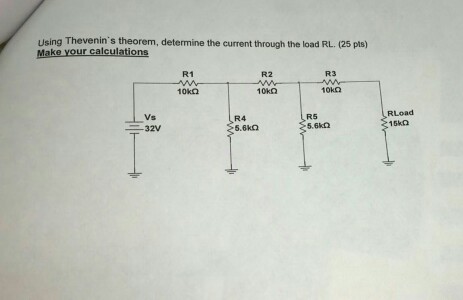 Solved Using Thevenins's theorem, determine the current | Chegg.com