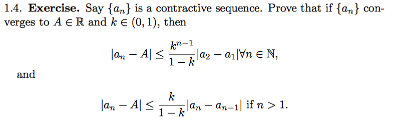 Solved Say {an} is a contractive sequence. Prove that if | Chegg.com
