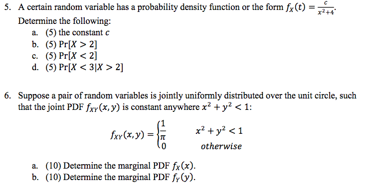 Solved A certain random variable has a probability density | Chegg.com