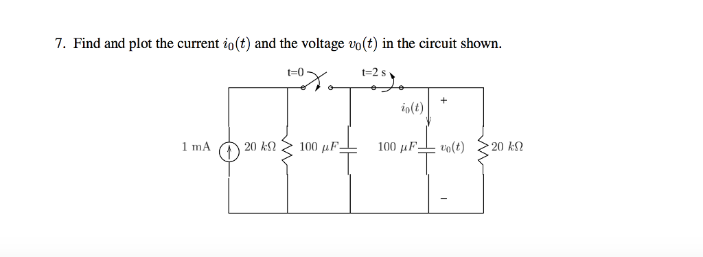Solved Find and plot the current i_0(t) and the voltage | Chegg.com