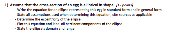 Solved Assume that the cross-section of an egg is elliptical | Chegg.com