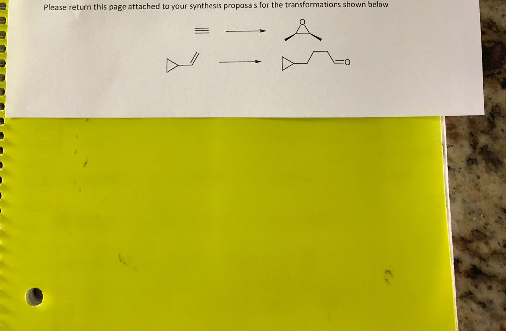 Solved Please return this page attached to your synthesis | Chegg.com