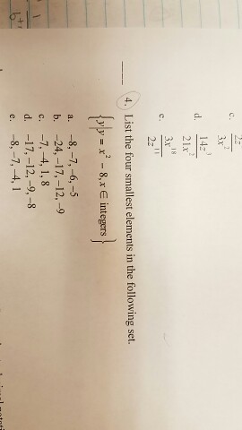 Solved 142 21x 4. List the four smallest elements in the | Chegg.com