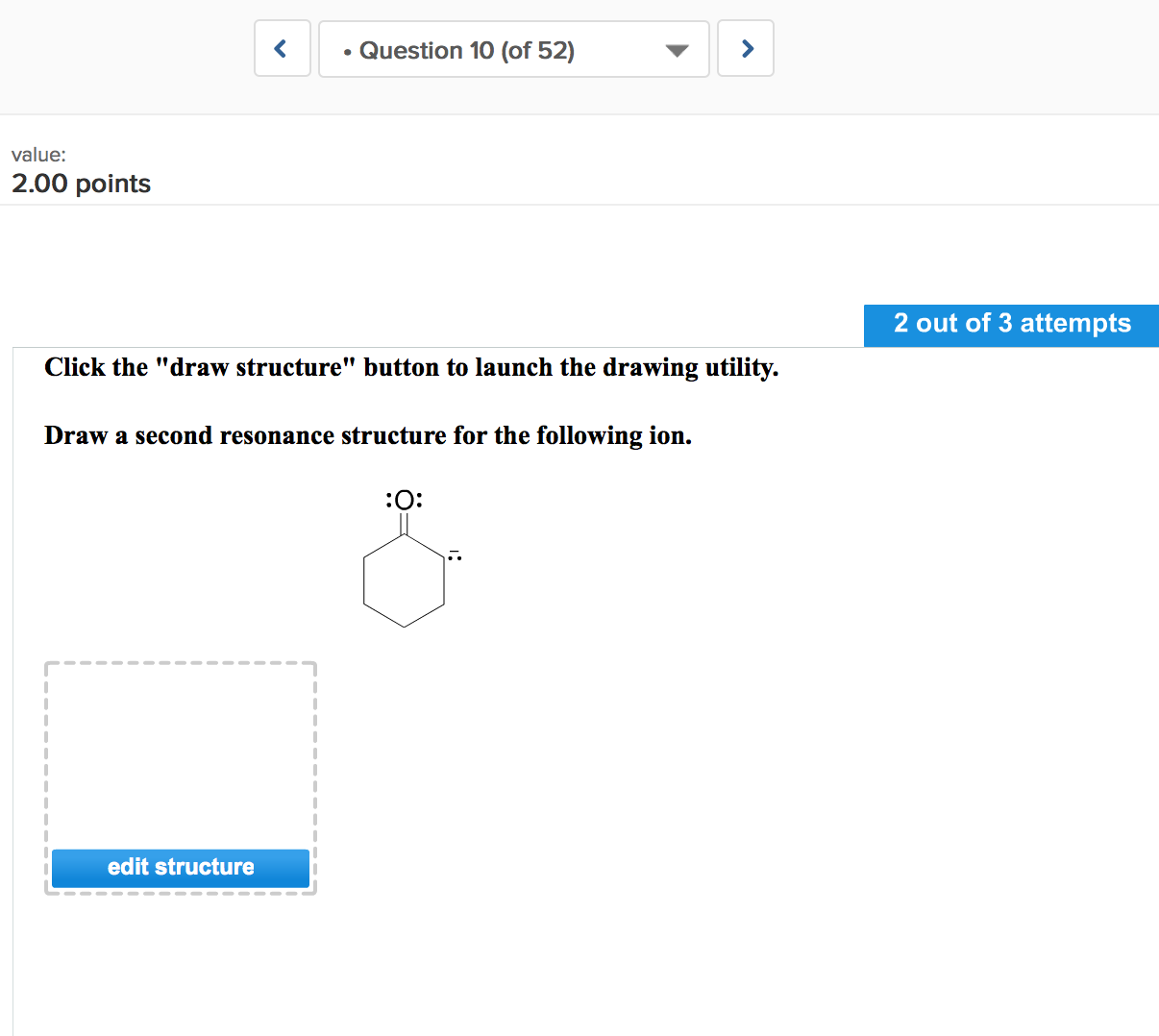 Solved Draw a second resonance structure for the following | Chegg.com
