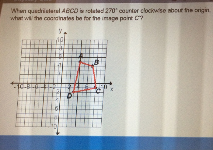 Solved When quadrilateral ABCD is rotated 270 degree counter | Chegg.com