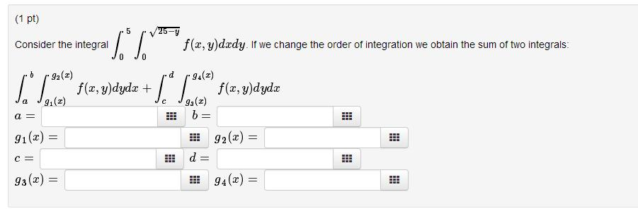 Solved Consider the integral double integral f(x, y)dxdy. If | Chegg.com
