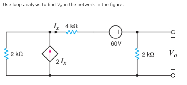 Solved Use loop analysis to find V_o in the network in the | Chegg.com