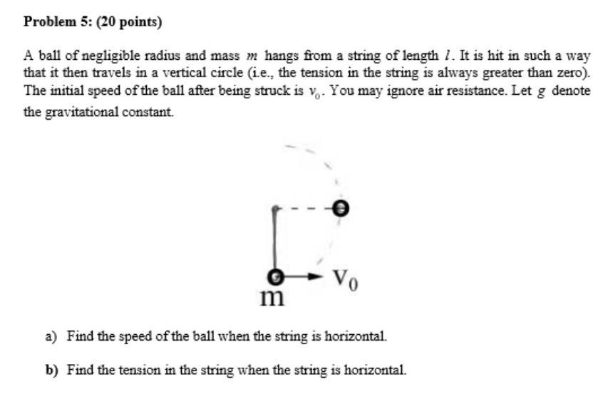 Solved A ball of negligible radius and mass m hangs from a | Chegg.com