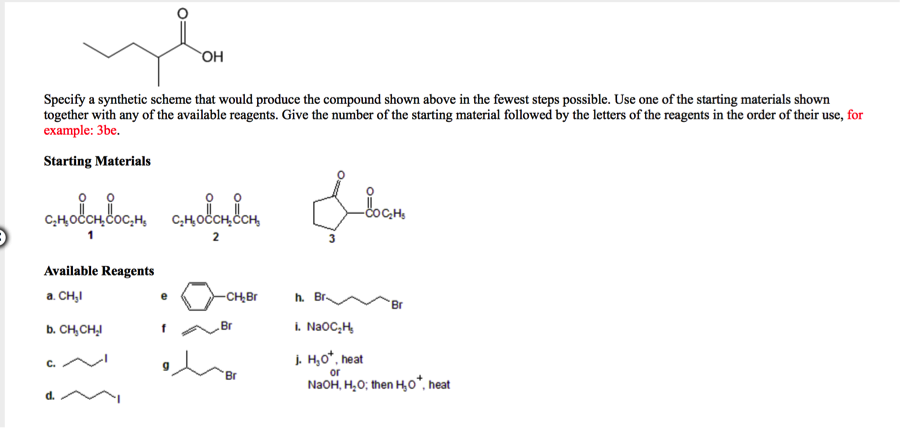 Specify a synthetic scheme that would produce the | Chegg.com Specify a synthetic scheme that would produce the | Chegg.com