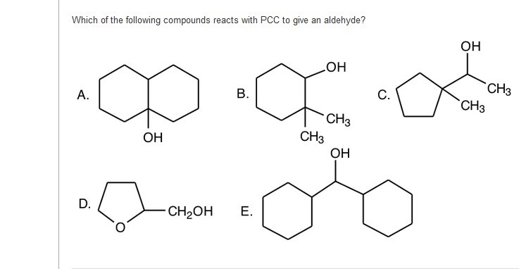 Which of the following compounds reacts with PCC to | Chegg.com