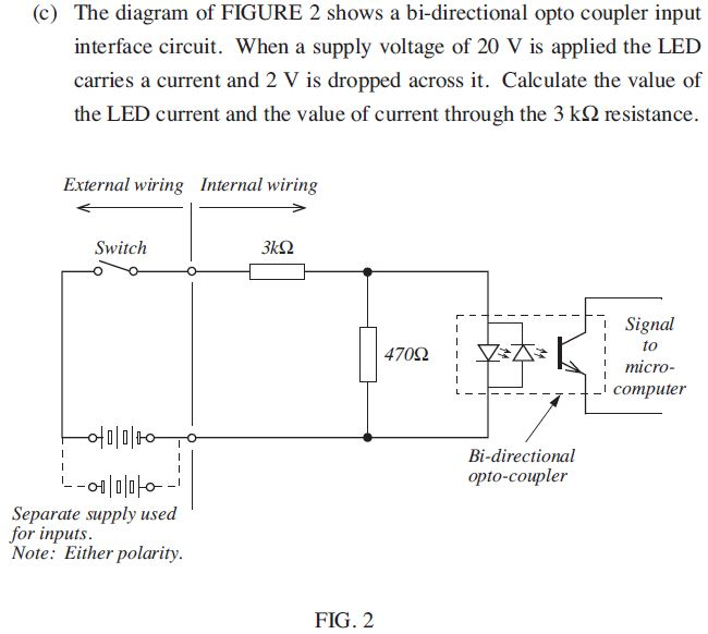 Solved The diagram of FIGURE 2 shows a bi-directional opto | Chegg.com
