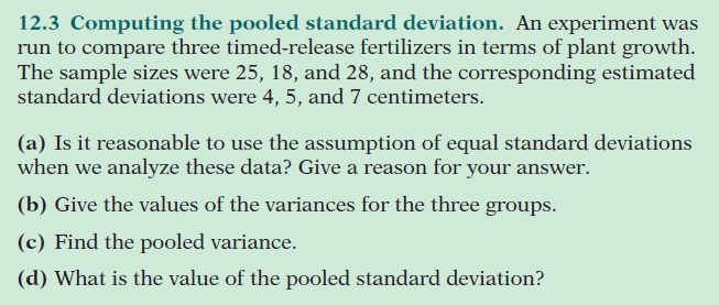 Solved 12.3 Computing the pooled standard deviation. An | Chegg.com