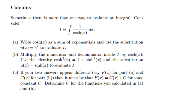 Solved Calculus Sometimes there is more than one way to | Chegg.com