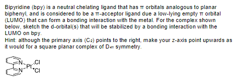 Bipyridine (bpy) is a neutral chelating ligand that | Chegg.com