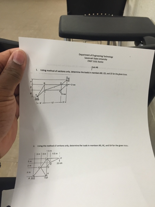 Solved Using method of sections only determine the inmembers | Chegg.com