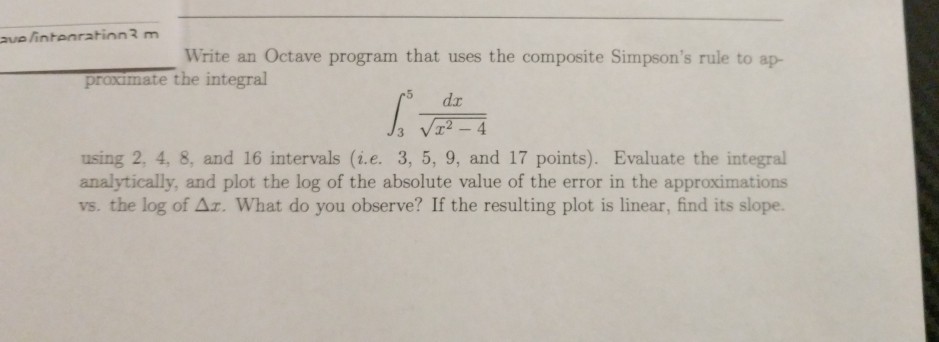 Solved ave lintenratinn3 m Write an Octave program that uses | Chegg.com