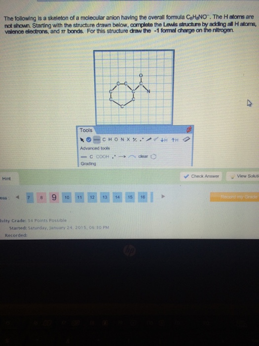 Solved The following is a skeleton of a molecular anion | Chegg.com