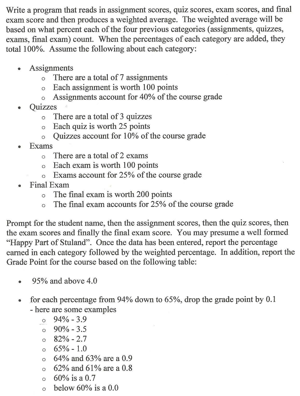 Write A Program That Reads In Assignment Scores Quiz 8507