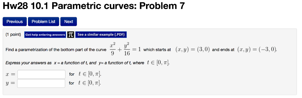 Solved Find a parametrization of the bottom part of the | Chegg.com