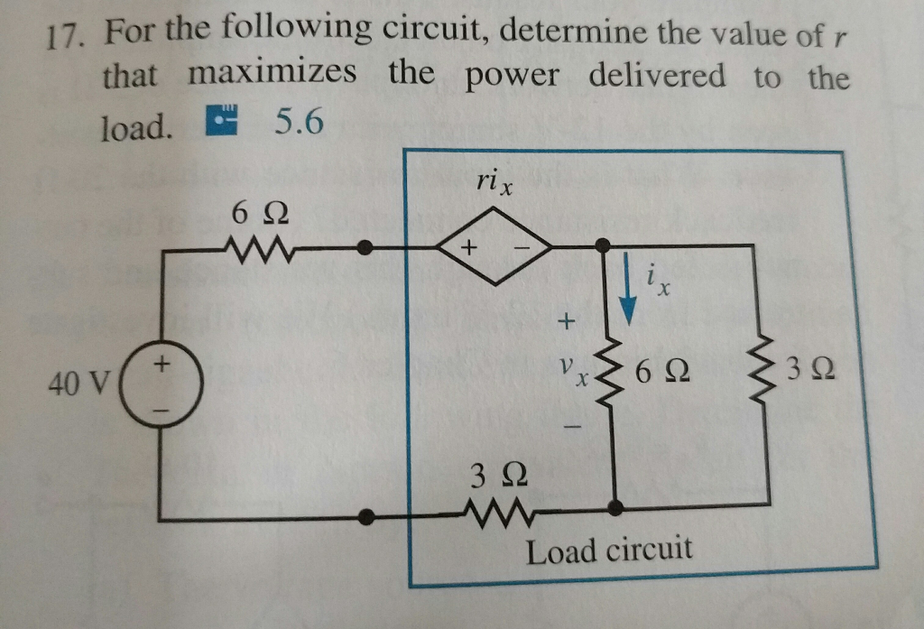 Solved For the following circuit, determine the value of r | Chegg.com