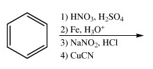 Solved 1) HNO3. H2SO4 2) Fe, H3O 3) NaNO2, HCI 4) CuCN | Chegg.com