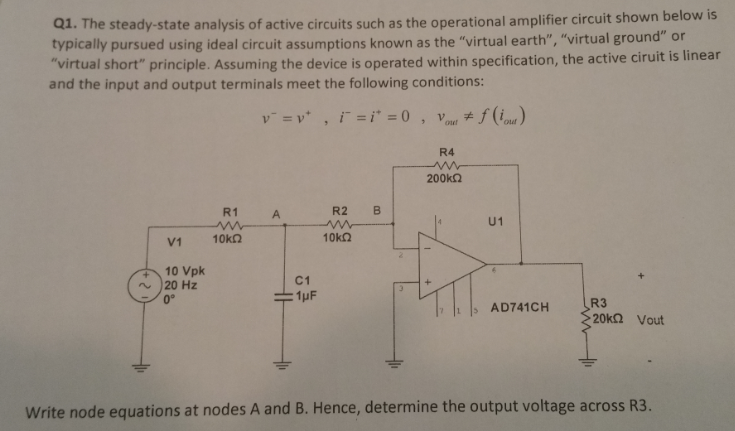 Solved Q1. The steady-state analysis of active circuits such | Chegg.com