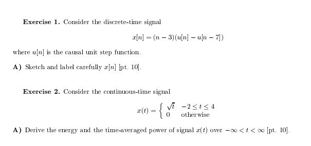 Solved Exercise 1. Consider the discrete-time signal z[n] = | Chegg.com