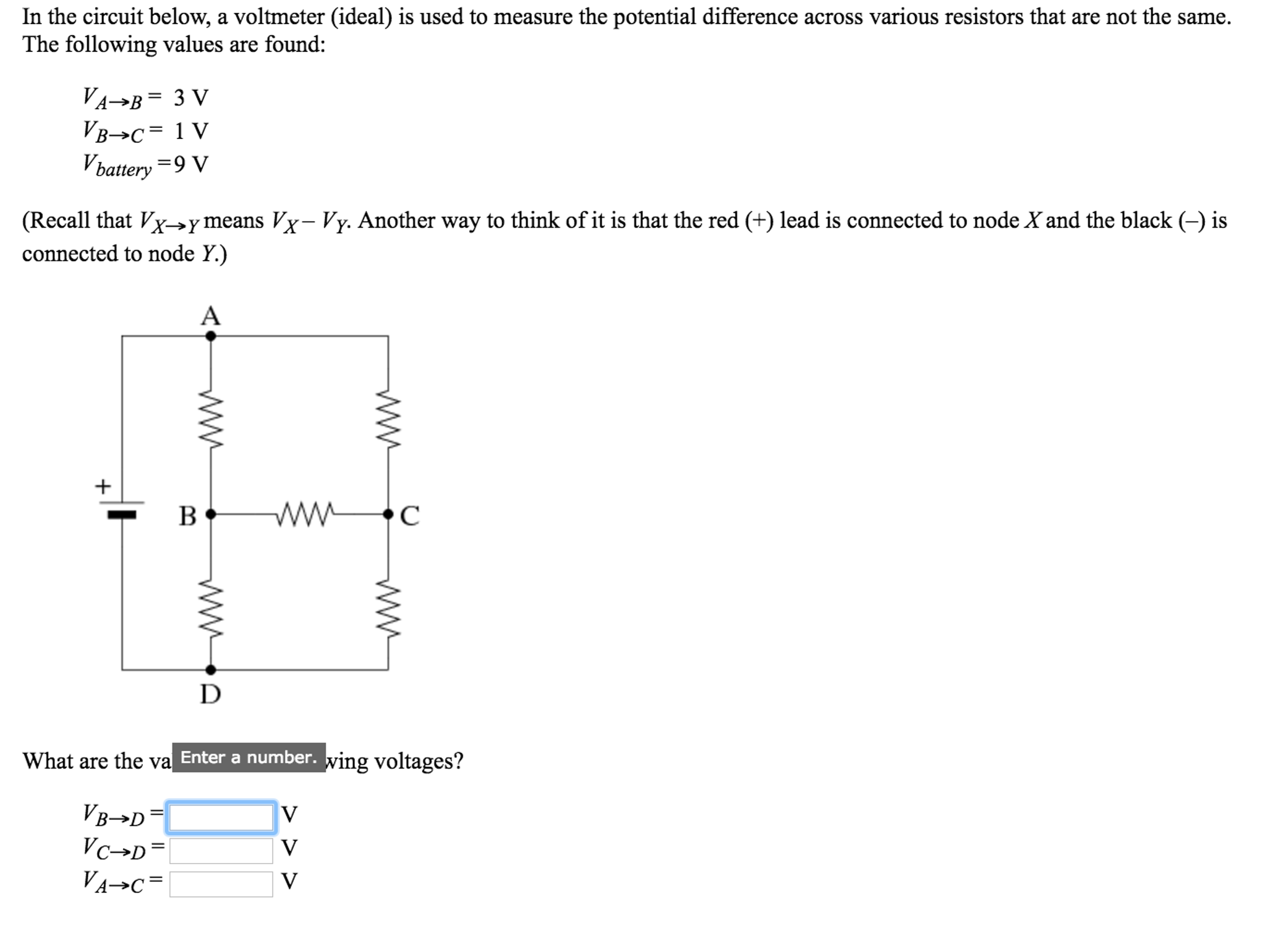 Solved In the circuit below, a voltmeter (ideal) is used to | Chegg.com