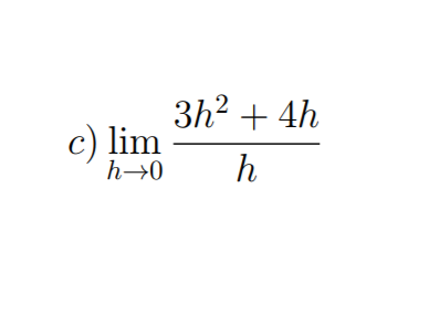 Solved c) lim h-+0 | Chegg.com