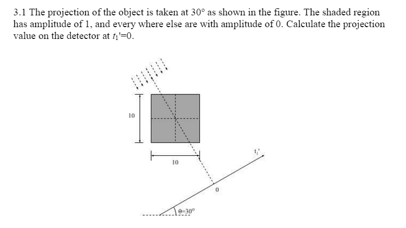 Solved Calculate the projection value on the detector at | Chegg.com
