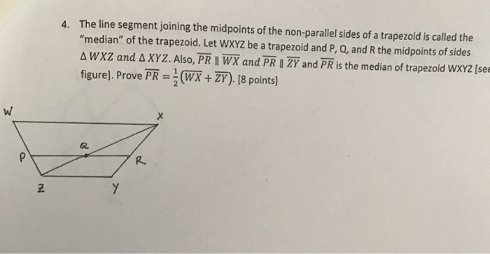 Solved The line segment joining the midpoints of the | Chegg.com