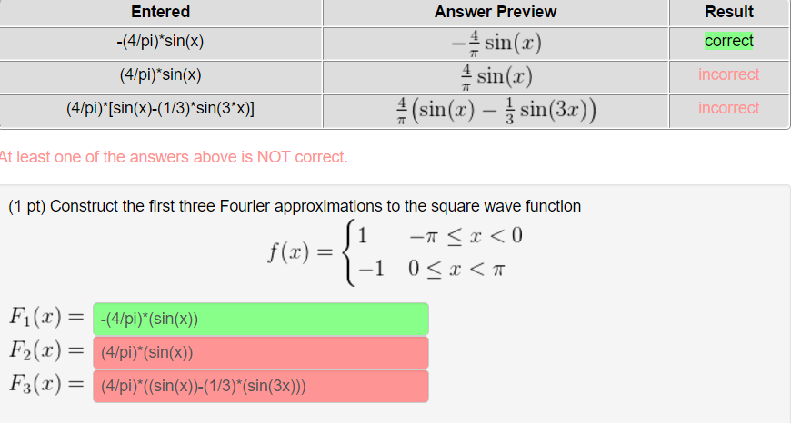 Solved Construct the first three Fourier approximations to | Chegg.com