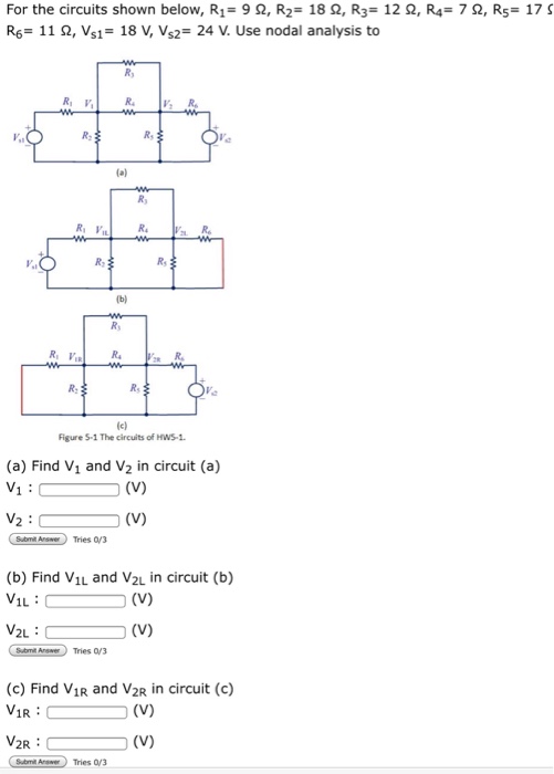 Solved For the circuits shown below, R1= 9 Ω, R2= 18 Ω, R3= | Chegg.com