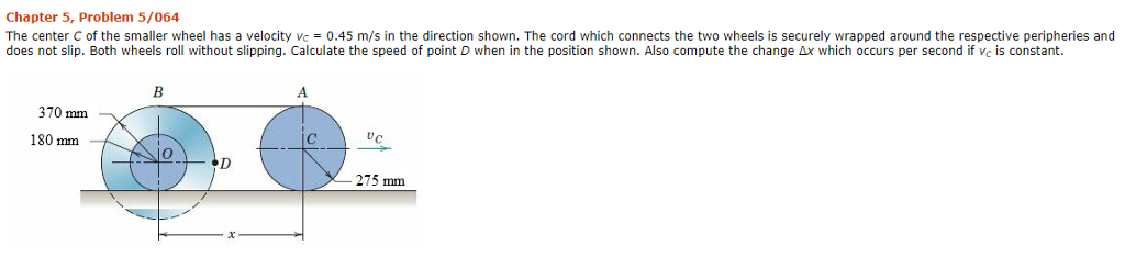 Solved The center C of the smaller wheel has a velocity v_c | Chegg.com