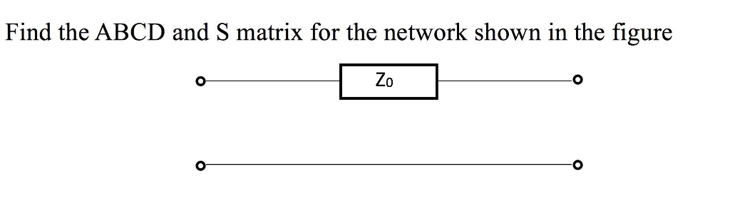 Solved Find the ABCD and S matrix for the network shown in | Chegg.com