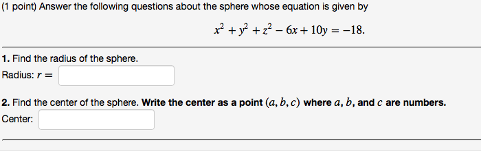 Solved (1 point) Answer the following questions about the | Chegg.com