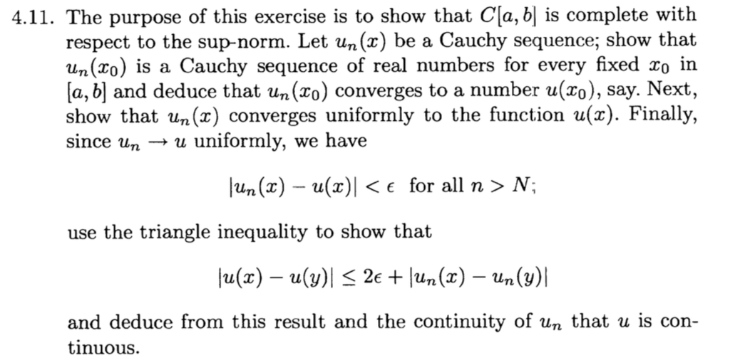 Solved The purpose of this exercise is to show that C[a, b] | Chegg.com