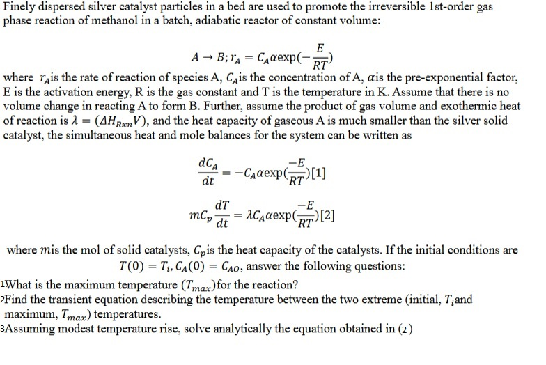 Finely Dispersed Silver Catalyst Particles In A Be... | Chegg.com