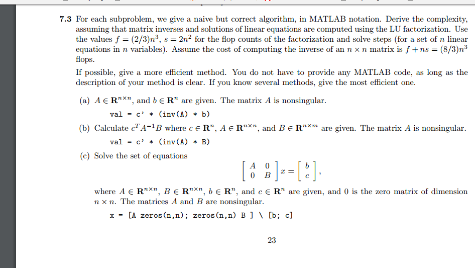 Solved 7.3 For each subproblem, we give a naive but correct | Chegg.com