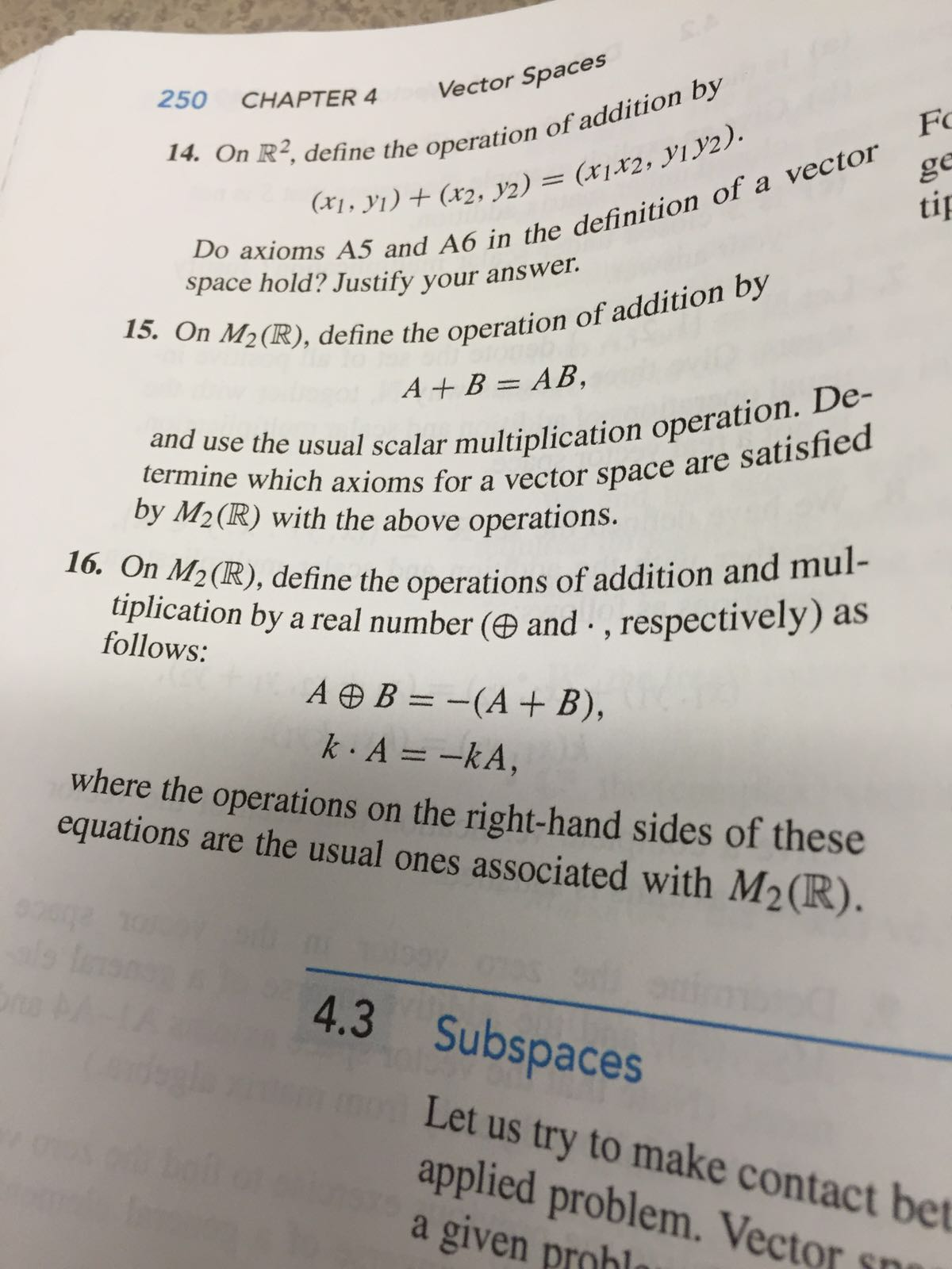 Solved On R^2, define the operation of addition by (x_1, | Chegg.com